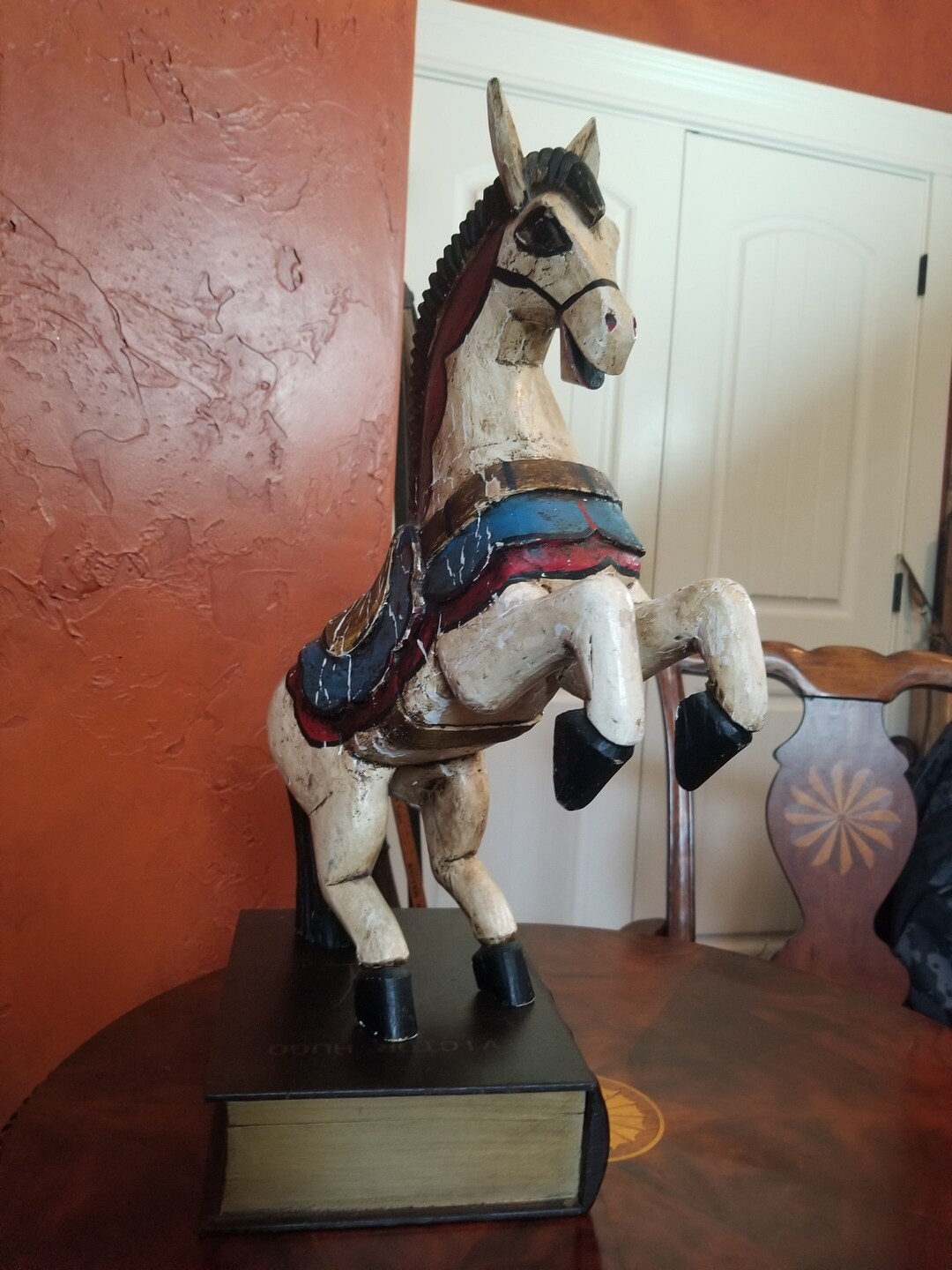Amazing, Large, Antique Wood Pony -- Hand Carved and Colorfully Painted ...