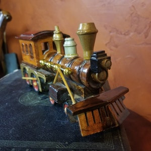 Amazing Vintage Hand-crafted Wooden Model Train Engine - Etsy