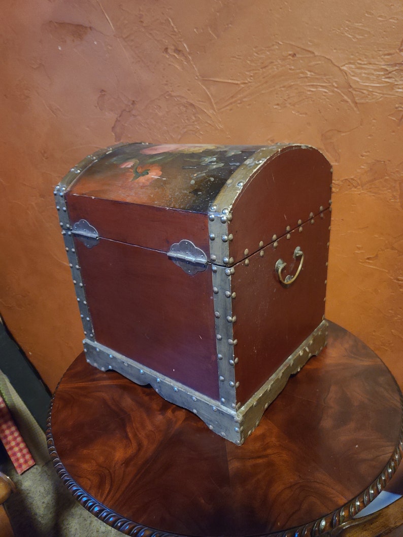 Large, Wonderful, Wooden, Hand-painted, Vintage Treasure Box - Floral ...