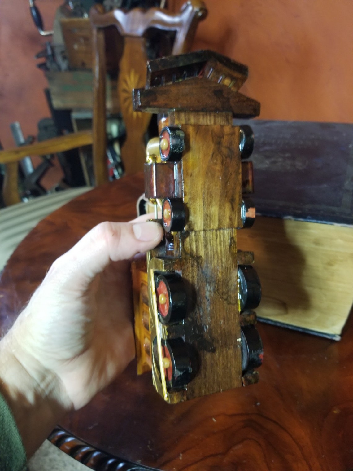 Amazing Vintage Hand-crafted Wooden Model Train Engine - Etsy