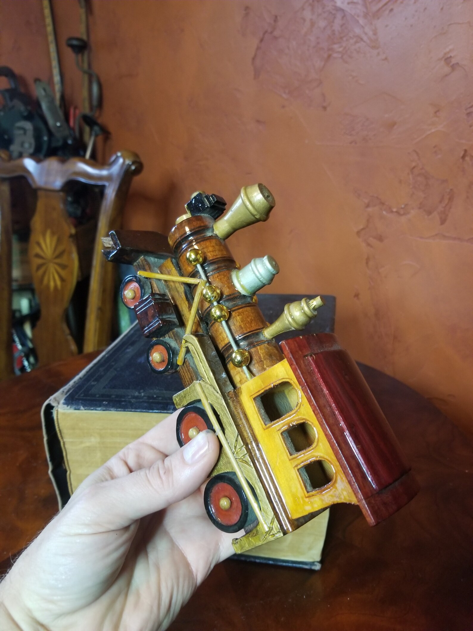 Amazing Vintage Hand-crafted Wooden Model Train Engine - Etsy