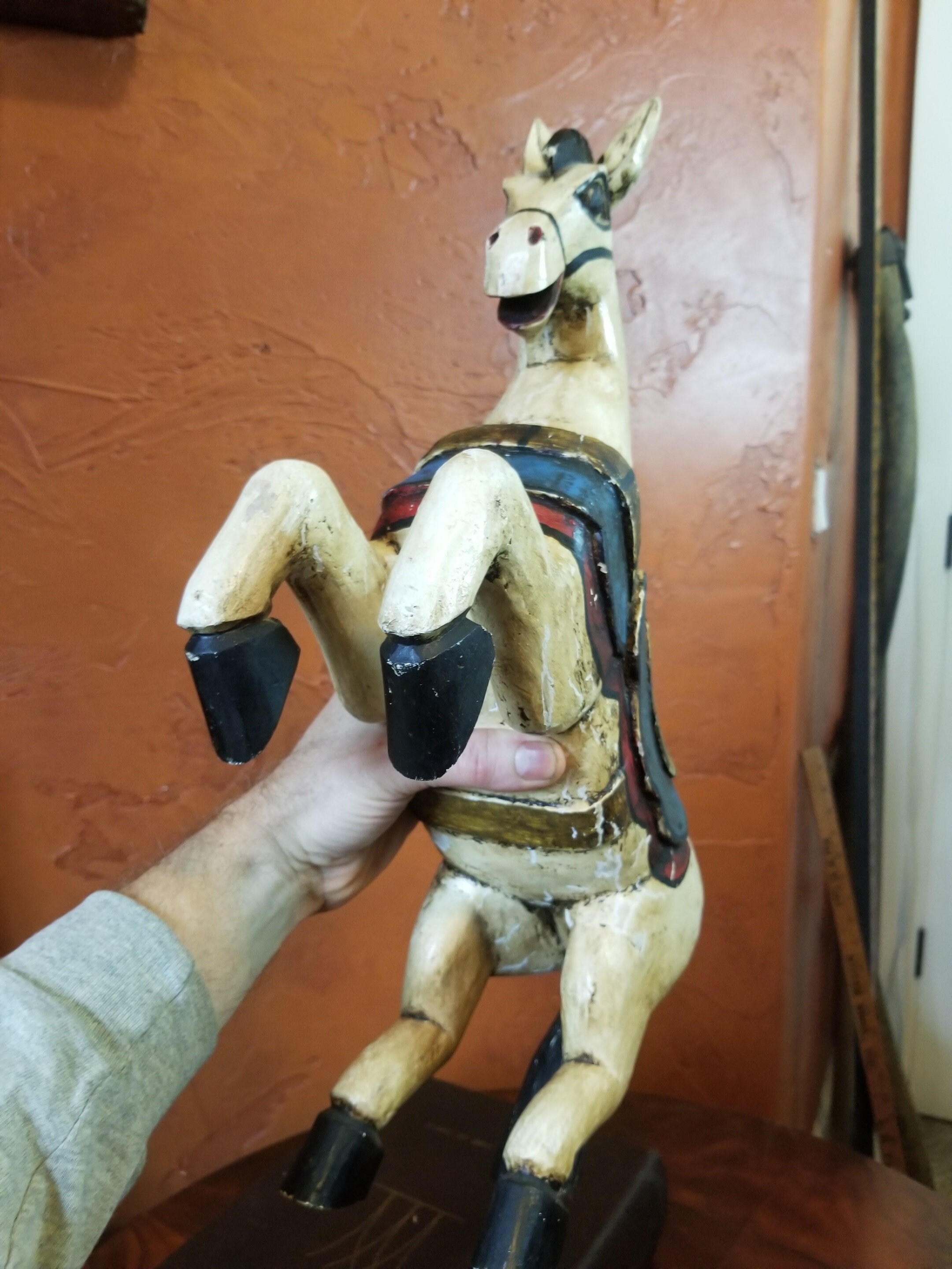 Amazing Large Antique Wood Pony Hand Carved and - Etsy