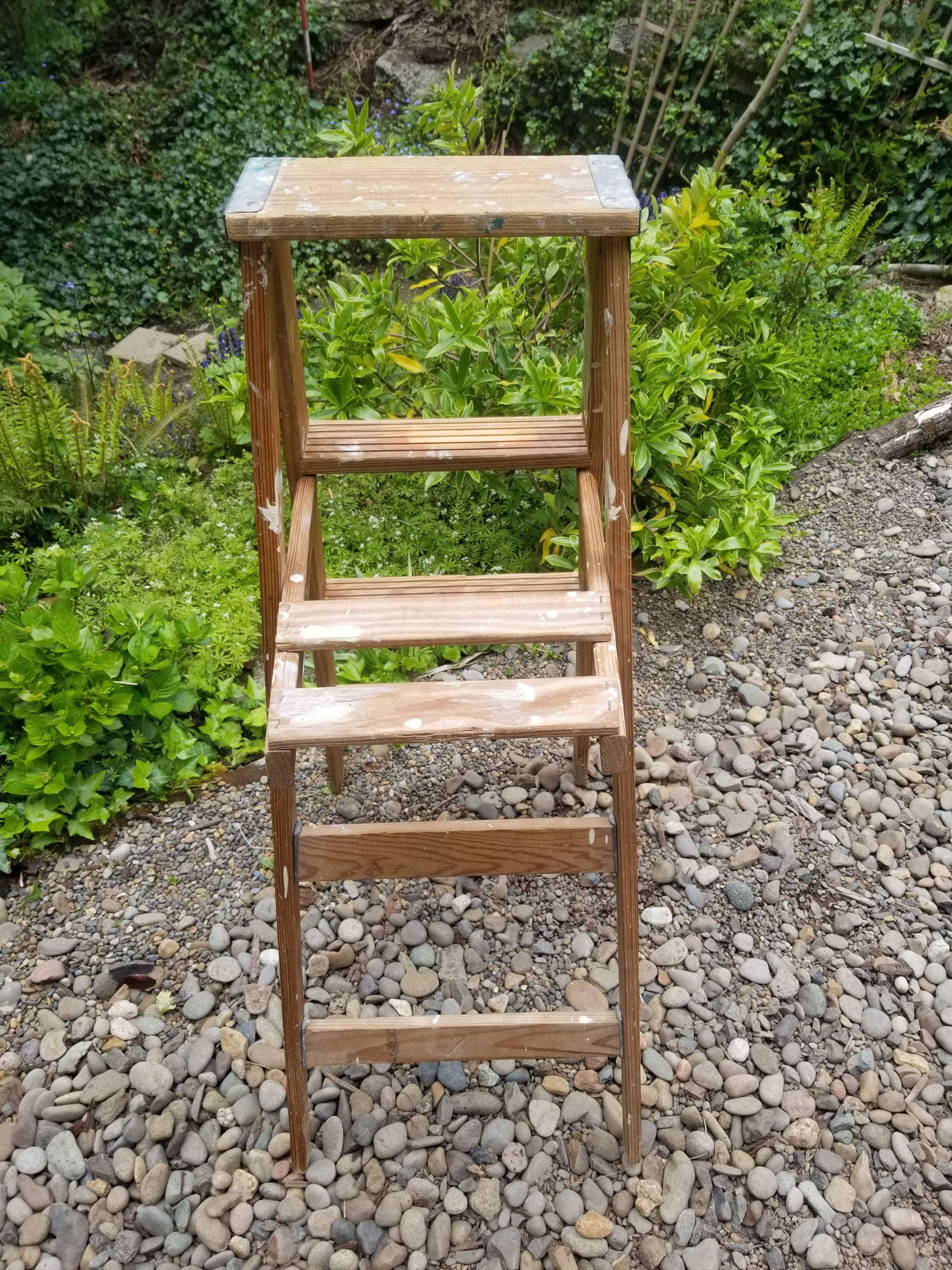 Wonderful Midcentury Vintage Wooden Ladder - 4-step - Rich Wood Grain ...