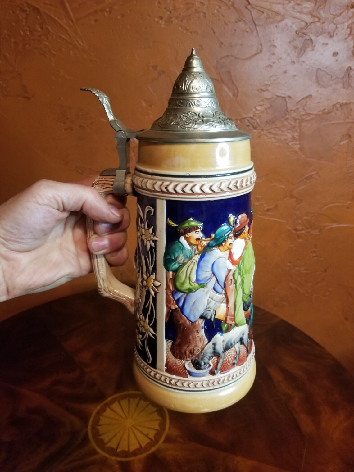 Stunning Vintage 2L German Beer Stein Hand Painted in Germany - Etsy