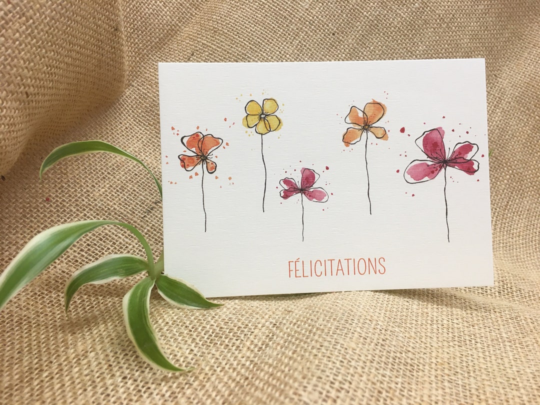 Watercolor Congratulations Card - Etsy