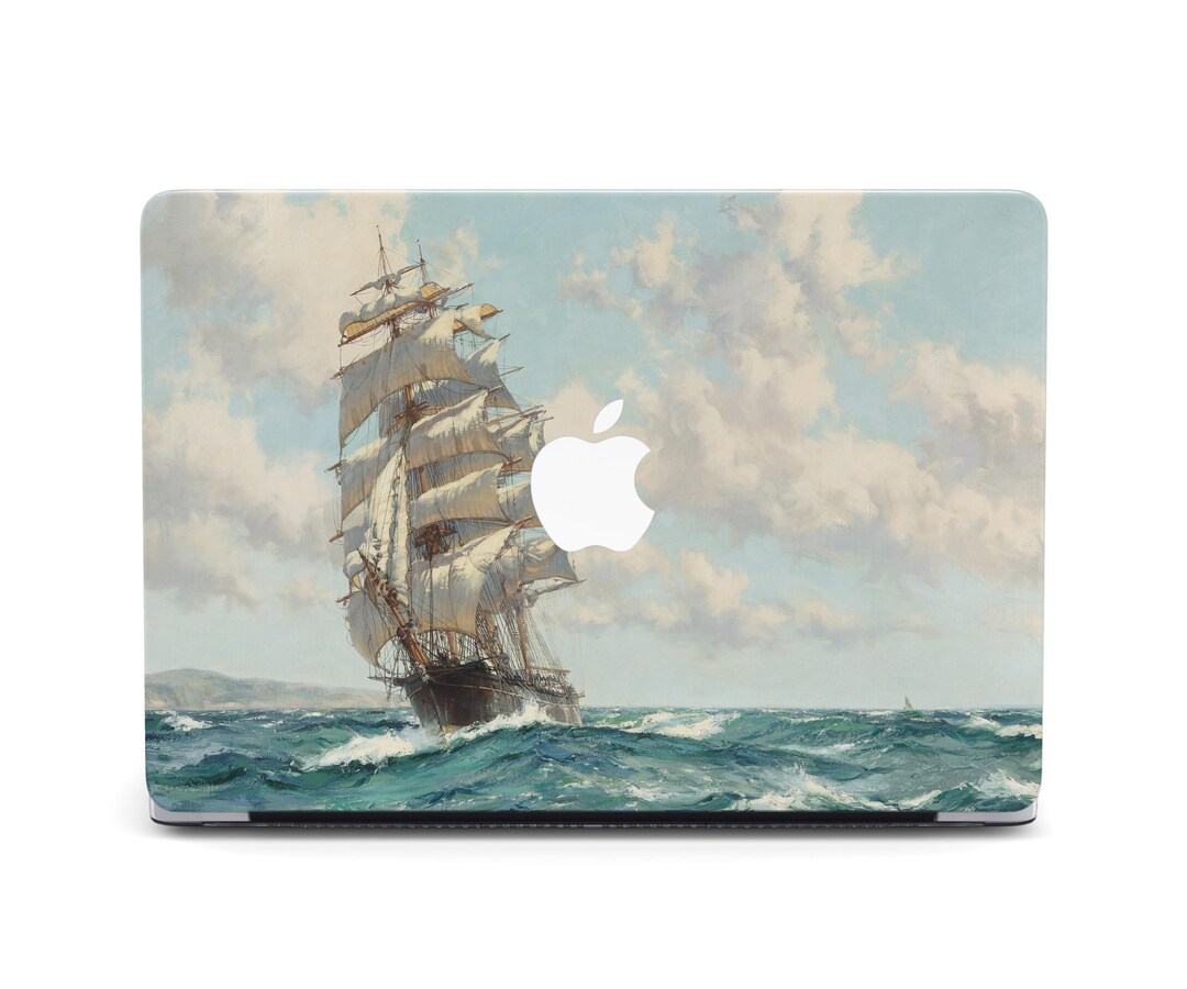 Classic Sailing Ship Ocean Waves Ocean Sea View MacBook Case for ...