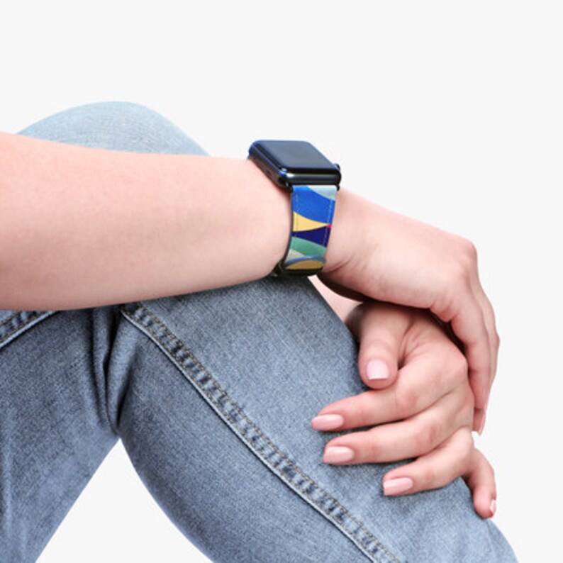 Graffiti Calligraphy Apple Watch Band Blue Letters Iwatch Bands ...