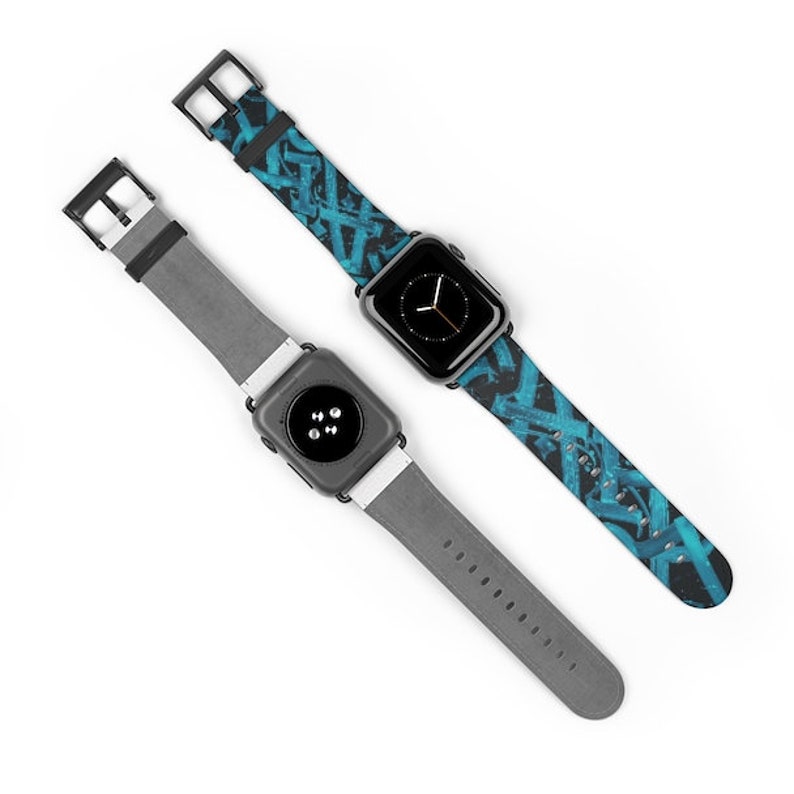 Graffiti Calligraphy Apple Watch Band Blue Letters Iwatch Bands ...