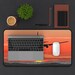 Sunset Airplane Landing Desk Mat Red Sunset Desk Pad Modern Desk Mat ...