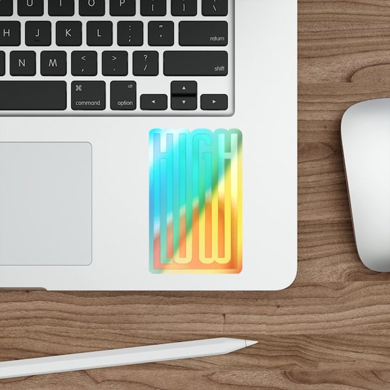 High Low Die-cut Laptop Sticker Car Stickers Glitter Skin Fridge ...