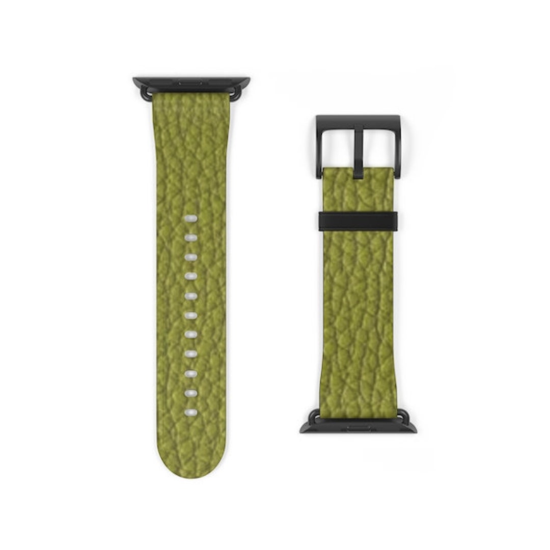 Green Leather Texture Apple Watch Band Green Snake Skin Iwatch Bands ...