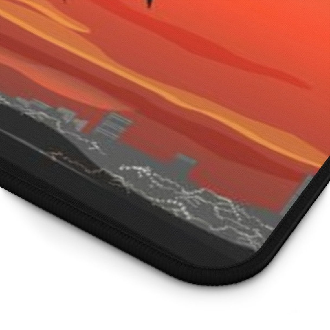 Sunset Airplane Landing Desk Mat Red Sunset Desk Pad Modern Desk Mat ...