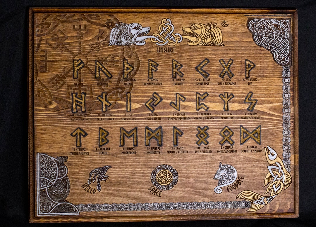 Runic Talking Spirit Board elder Futhark, Ouija, Divination, Rune ...