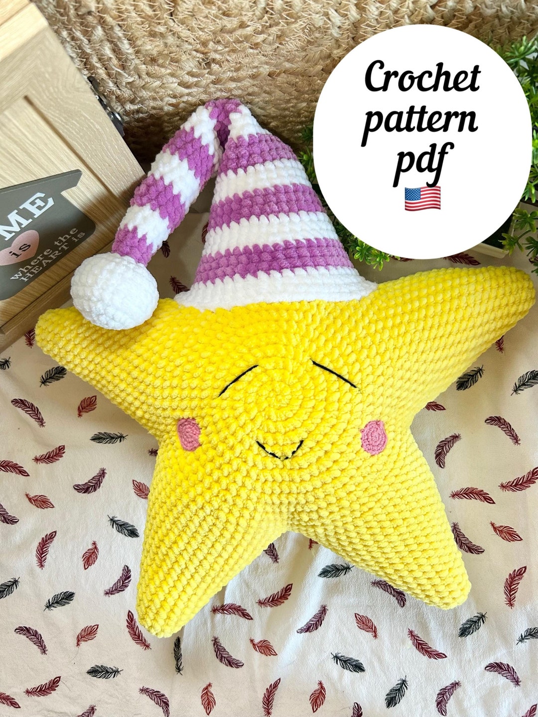 STAR PILLOW Crochet Pattern Amigurumi (pdf Eng) - Etsy
