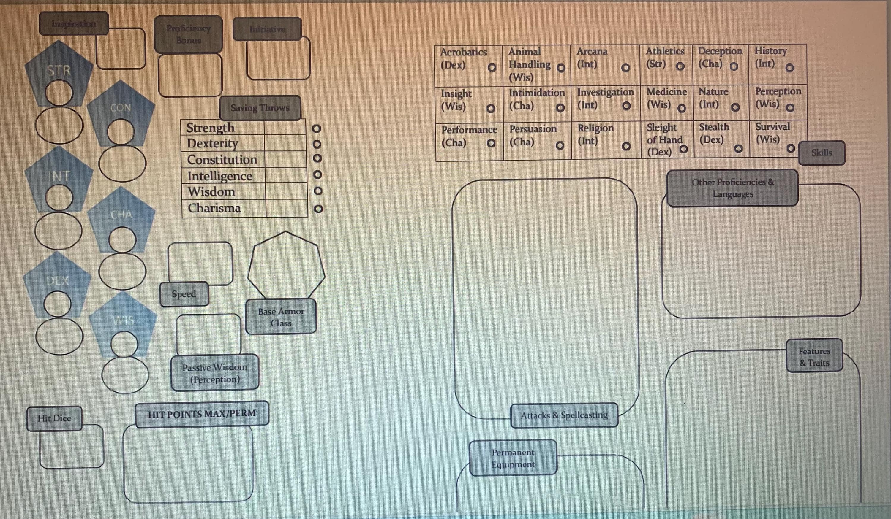 Printable RPG Blank Character Sheets Booklet | Customizable D&D ...