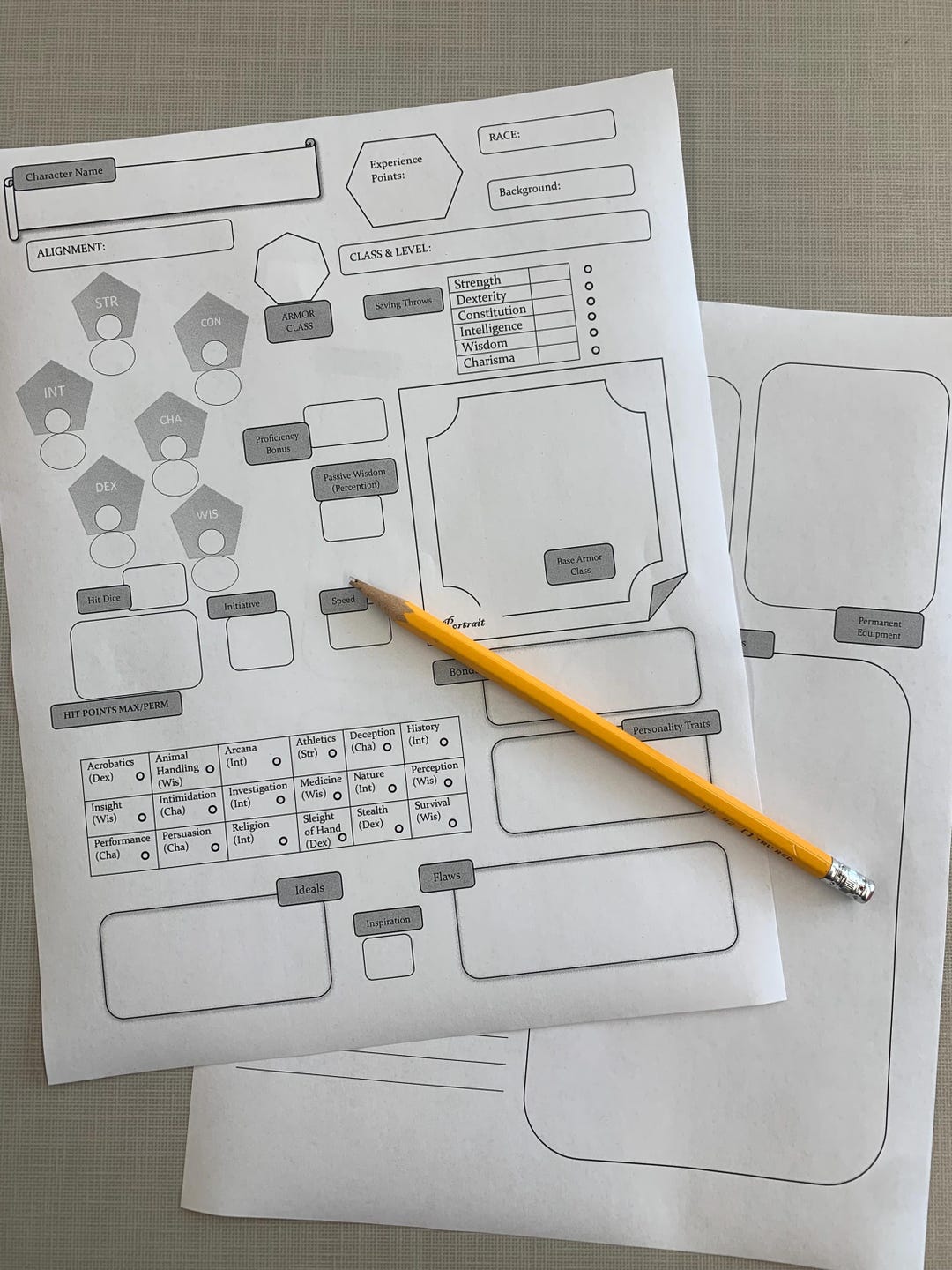 Printable RPG Blank Character Sheets | Customizable D&D Character ...