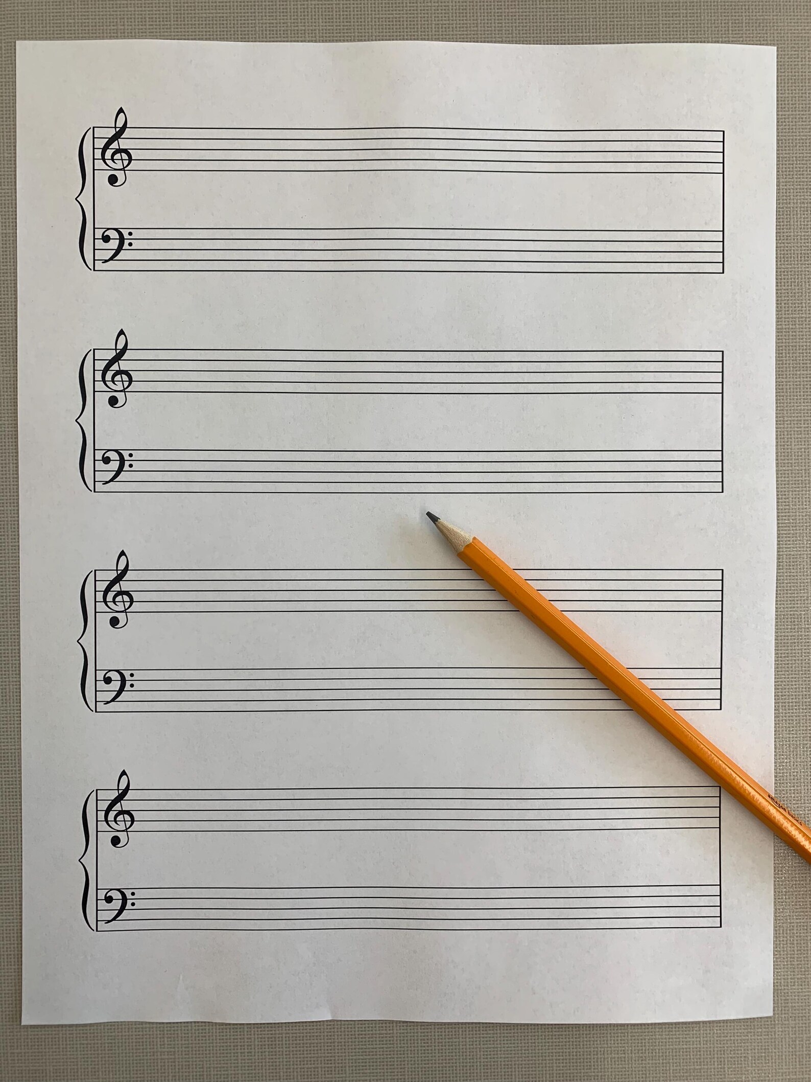 Printable Blank Sheet Music PDF 8 Staff Lines Grand Staff Format for ...