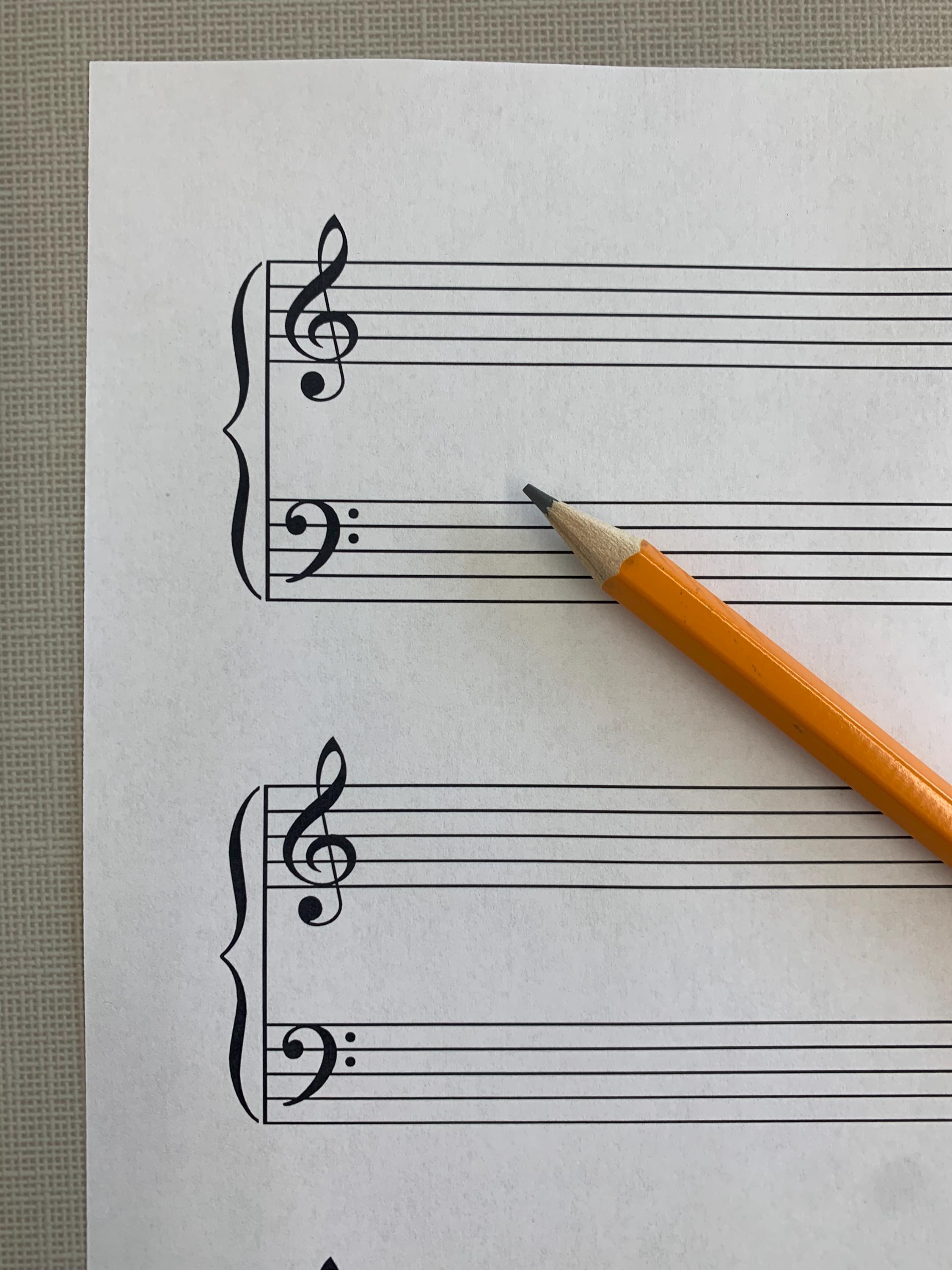 Printable Blank Sheet Music PDF - 8 Staff Lines - Grand Staff Format ...