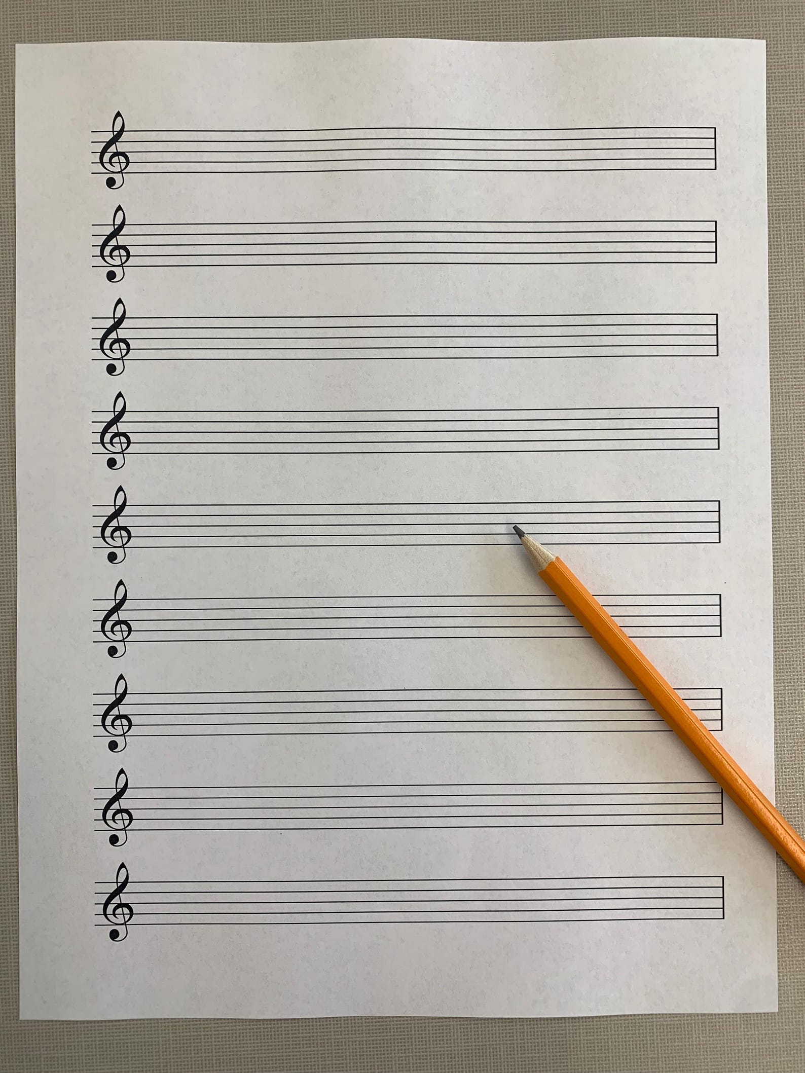 Printable Blank Sheet Music PDF 9 Staff Lines Treble Format for ...