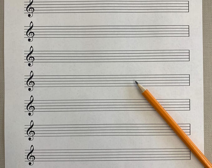 Printable Blank Sheet Music PDF - 9 Staff Lines - Treble Format for ...