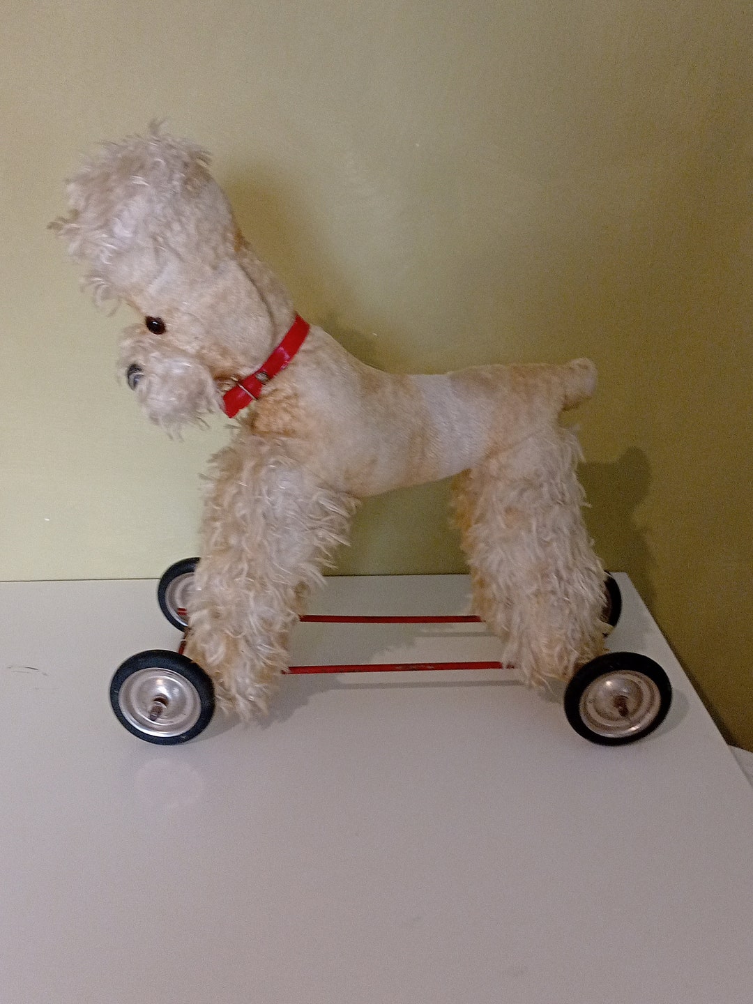 Steiff SNOBBY Poodle on Wheels Circa 1953 Vintage - Etsy
