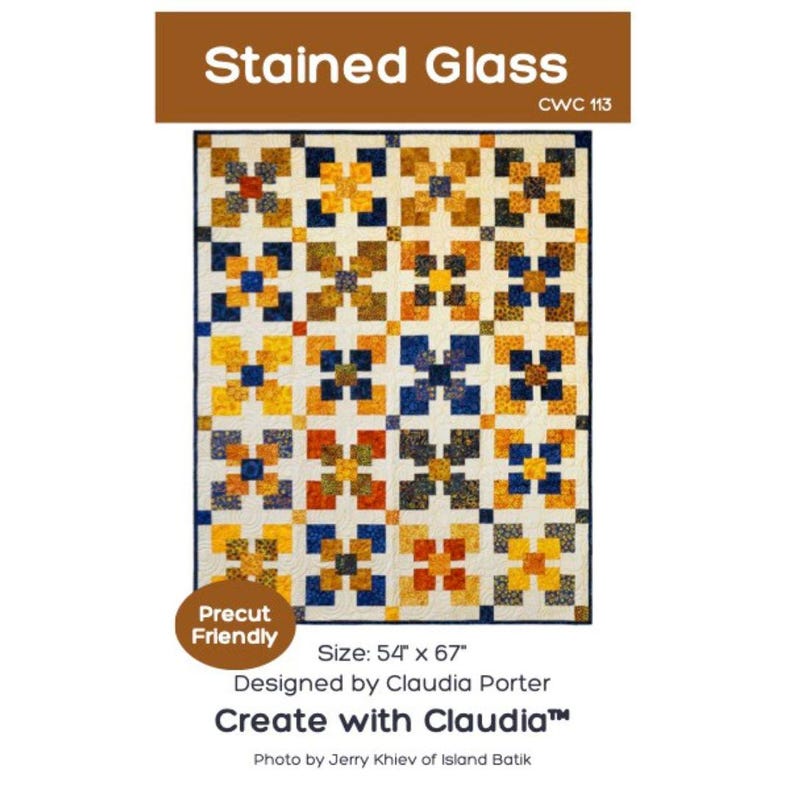 Stained Glass Quilt Pattern - PAPER Version of Pattern - Intermediate ...