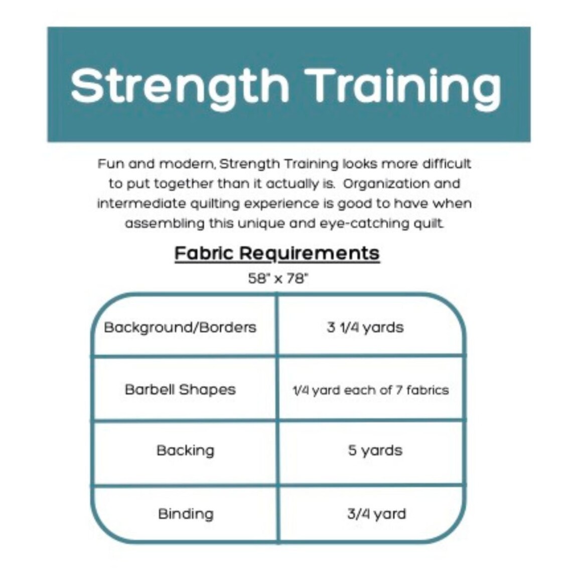 Strength Training - PDF (DIGITAL) Version - Directions for a 58" X 78 ...