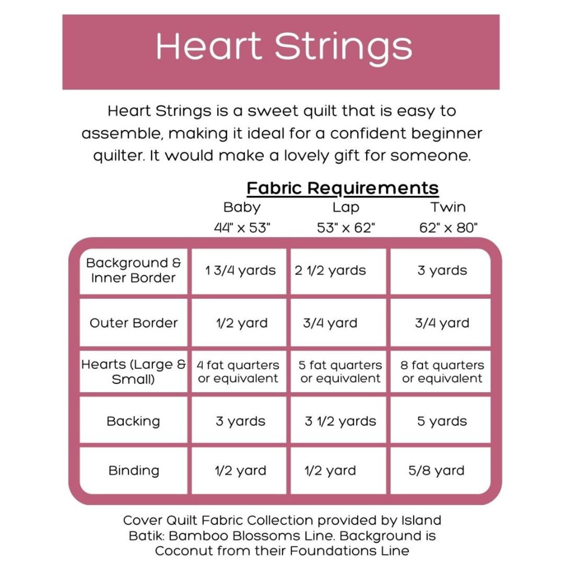 Heart Strings Quilt Pattern - DIGITAL Version - PDF - 3 Sizes ...