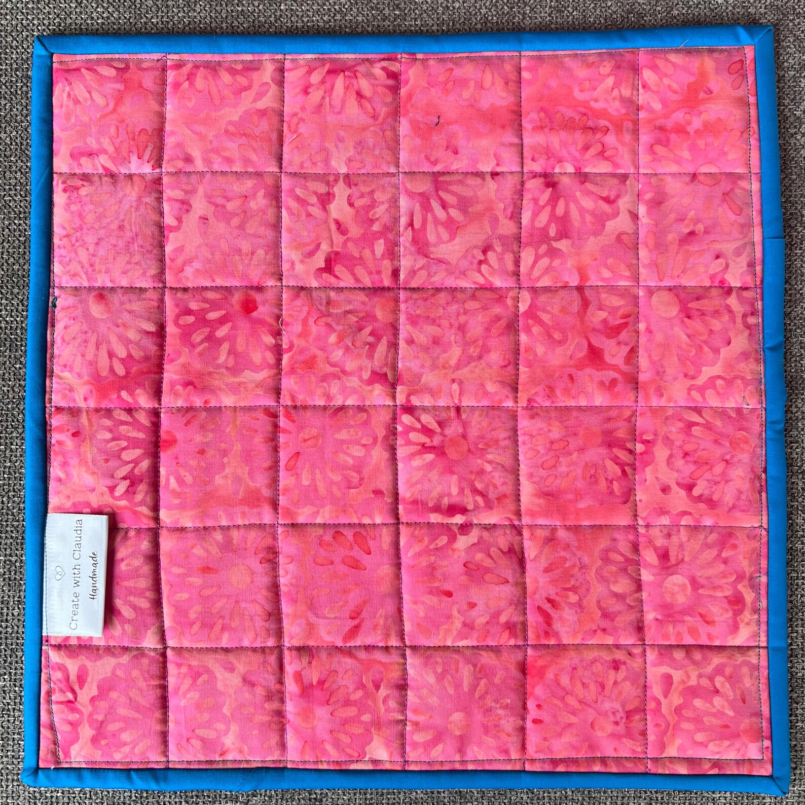 Bold and Modern Mini Quilt - Table Topper - Machine Quilted - About 12 ...