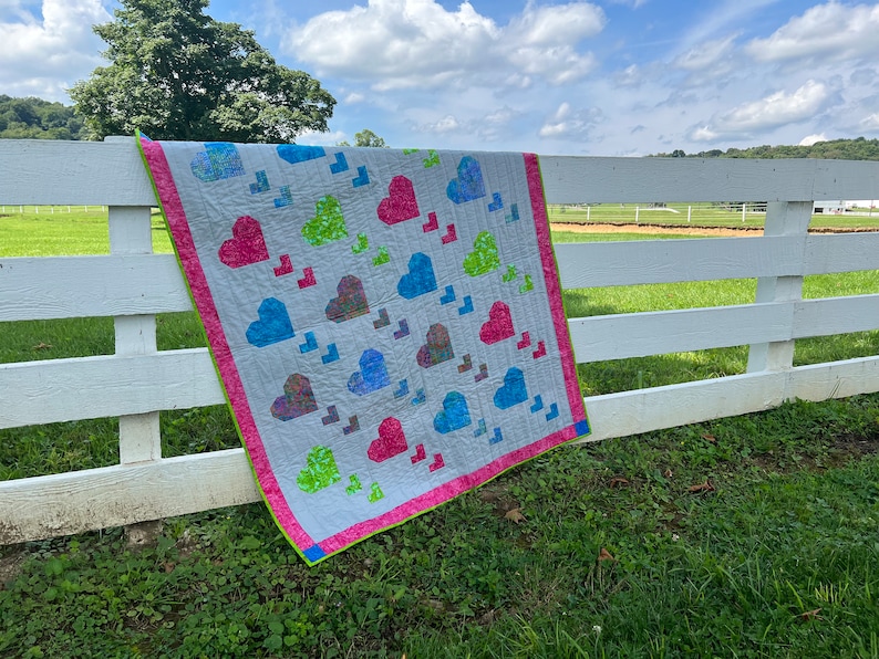 Heart Strings Quilt Pattern PAPER Version 3 Sizes Confident Beginner ...