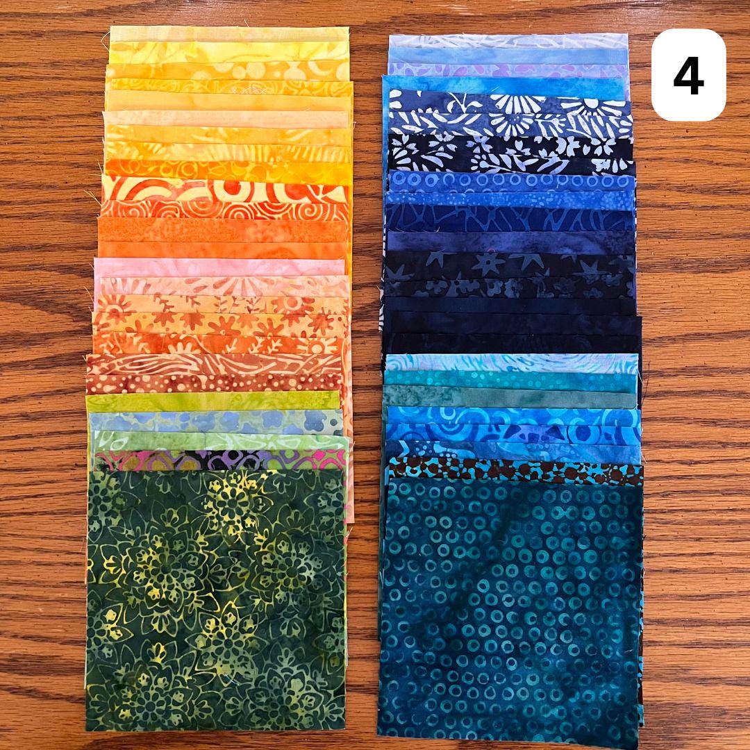 5" Batik Quilt Fabric Charm Squares - Pack of 50 - NO REPEATS - Ideal ...