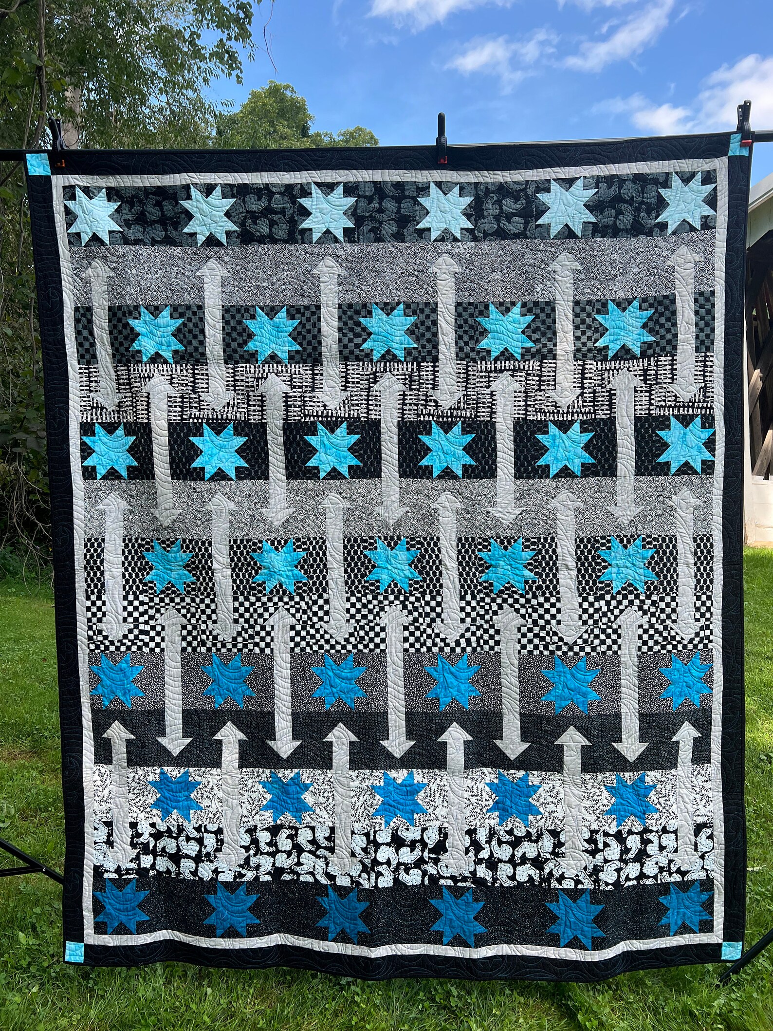 Falling Stars Quilt Pattern - PAPER Version - Directions for a 72" X 84 ...