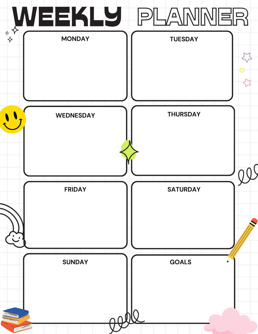 Weekly Schedule Template, Weekly Planner Printable, Custom Weekly ...