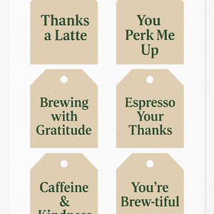 Coffee Lover Gift Tags Printable | Thanks a Latte Teacher Appreciation ...