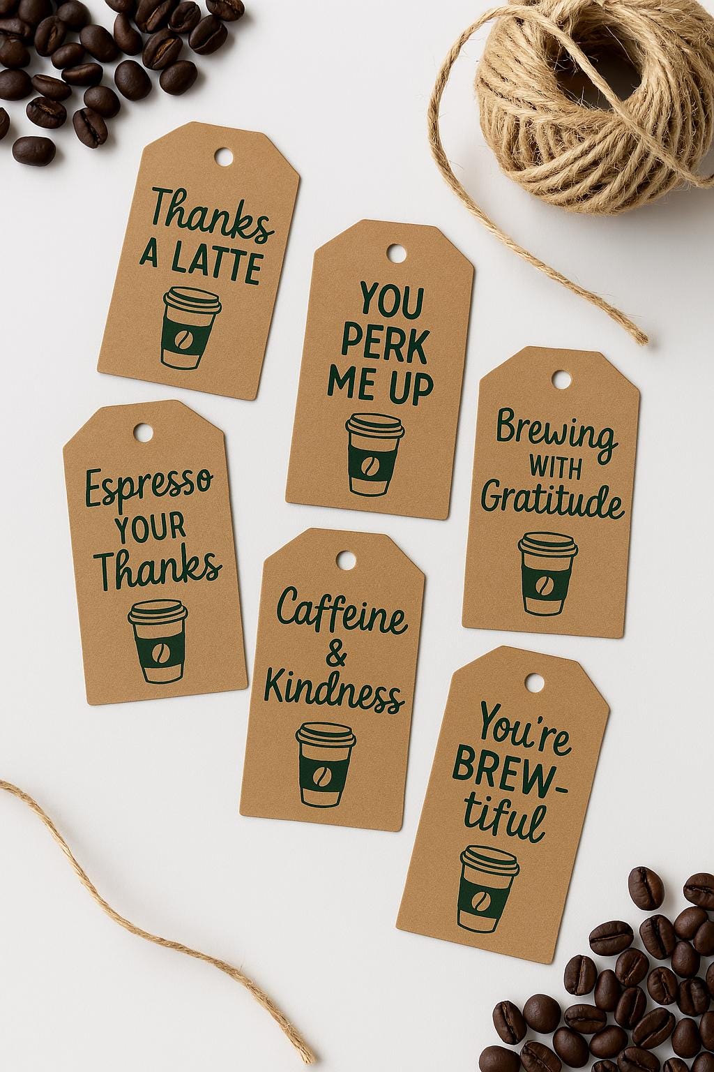 Coffee Gift Tags Printable: Teacher Appreciation, Barista Thank You ...