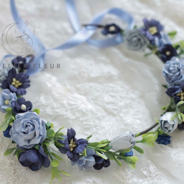 Blue Flower Crown - Etsy