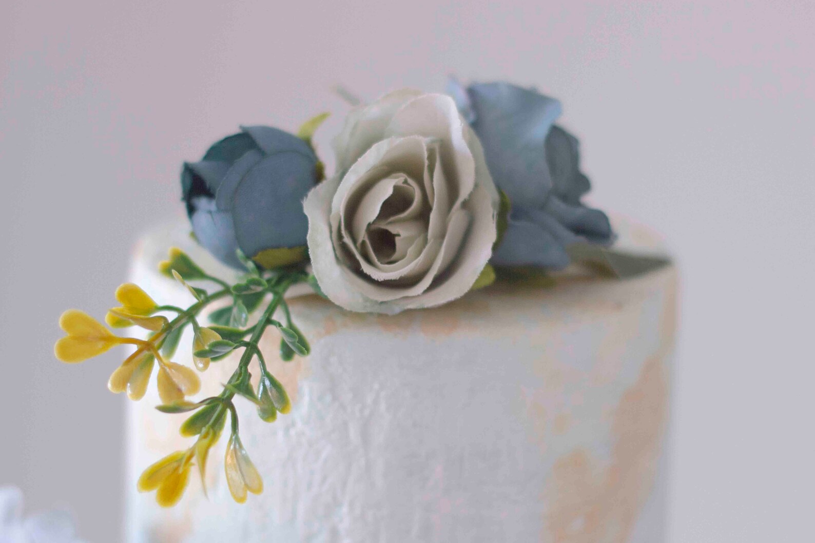 Flower Wedding Cake Topper Dusty Blue Flower Cake Topper - Etsy