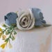 Flower Wedding Cake Topper, Dusty Blue Flower Cake Topper, Shades of ...