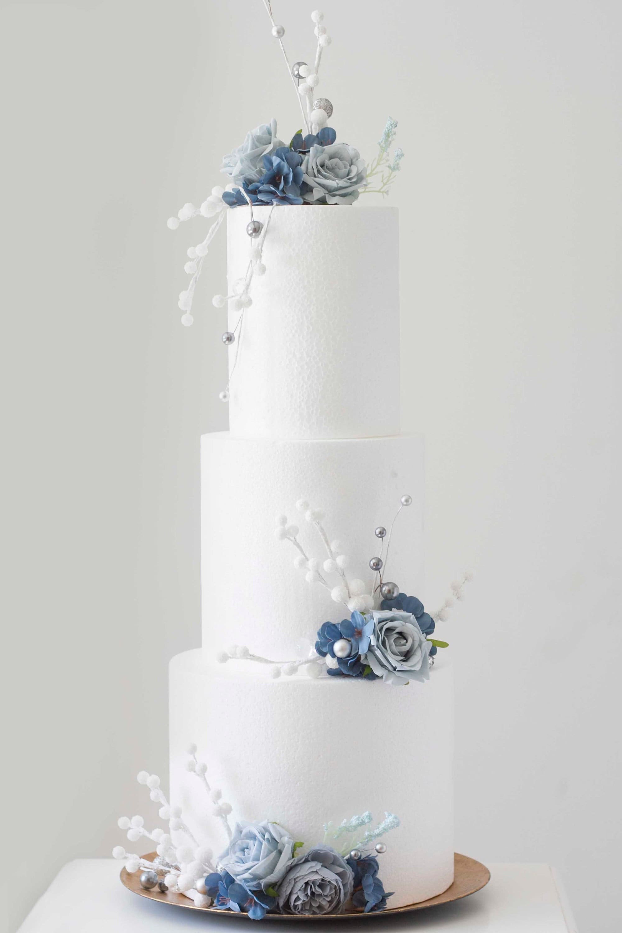 Blue Flower Wedding Cake