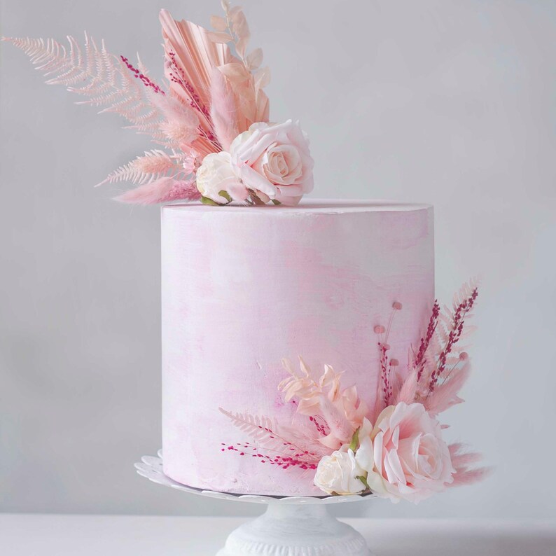 Customizable Floral Wedding Cake Topper: Choose 1-10 Pieces - Etsy