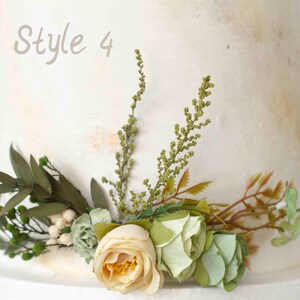 Water Green & Ivory Floral Wedding Cake Topper: Customizable ...
