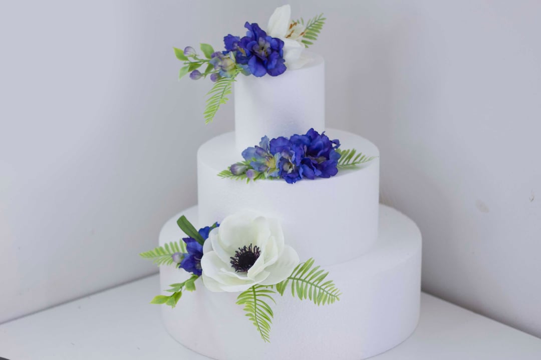 Very Peri Anemone Wedding Cake Topper: Floral Celebration Decor, 3 ...