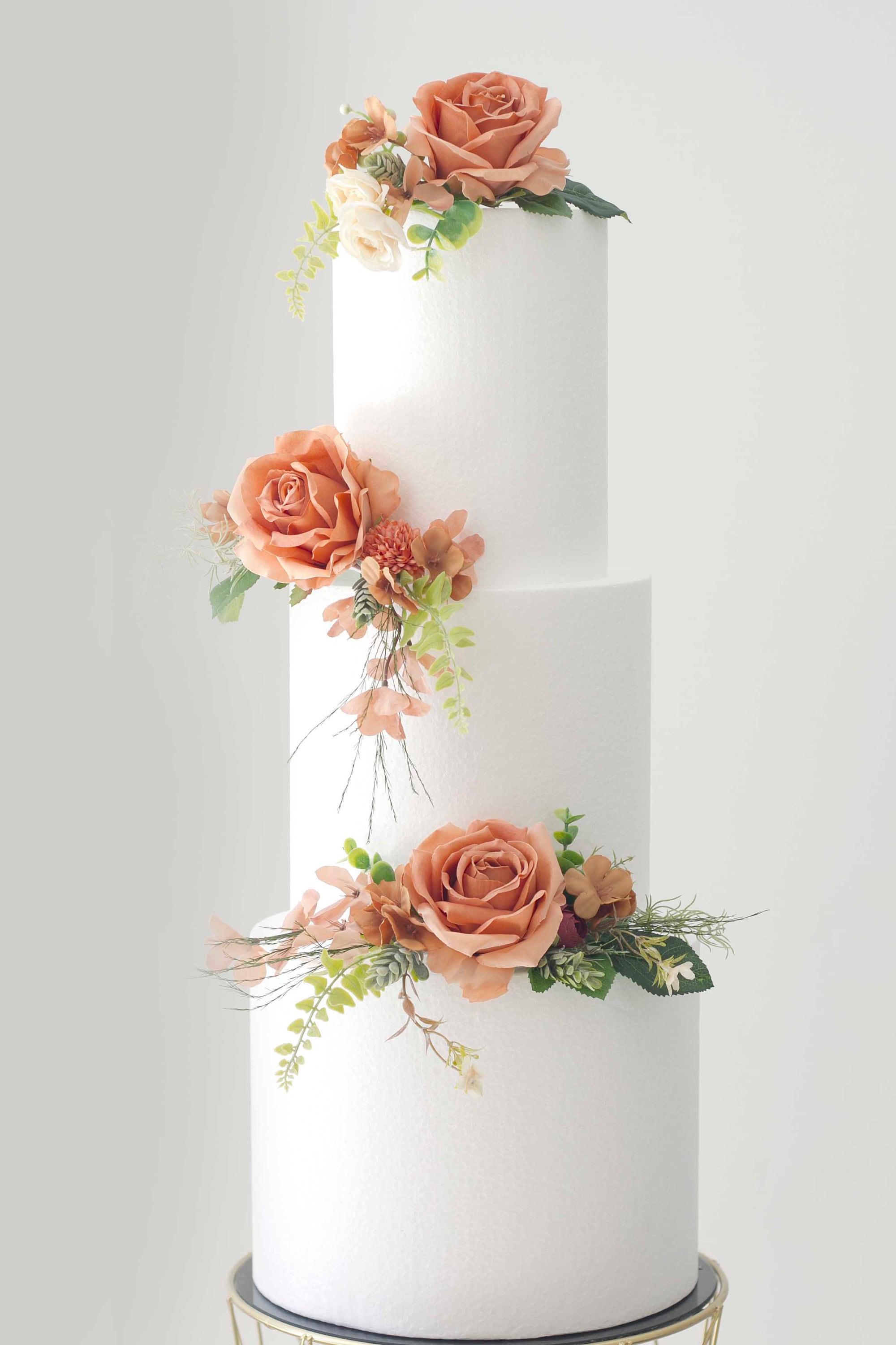 Peach Flower Wedding Cake