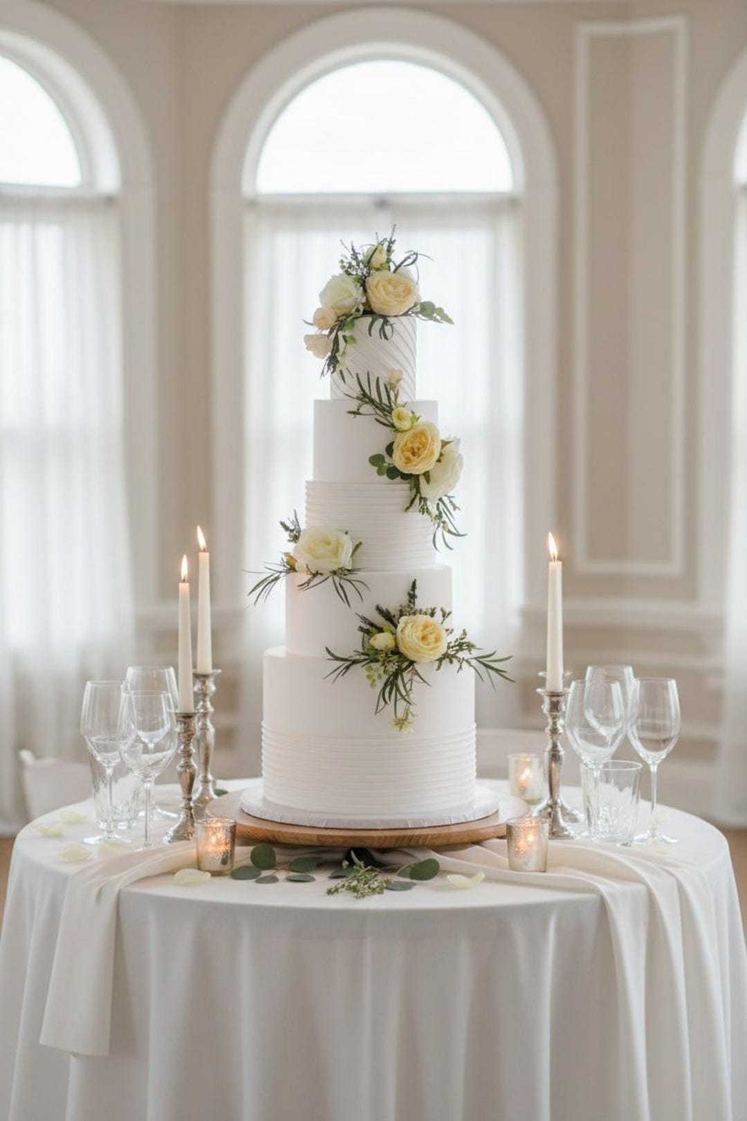 Ivory & Cream Wedding Cake Topper: Elegant Artificial Flower Set - Etsy