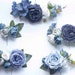 Flower Wedding Cake Topper, Dusty Blue Flower Cake Topper, Shades of ...