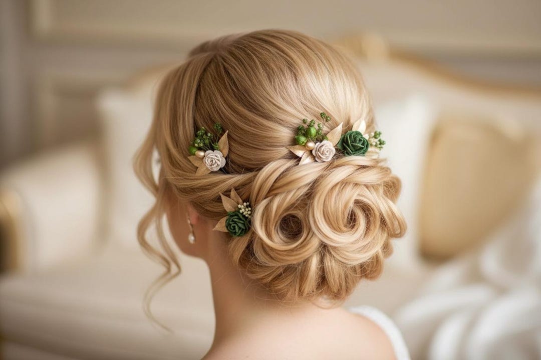 Emerald Green Hair Clips for Brides and Bridesmaids, Emerald Green and ...