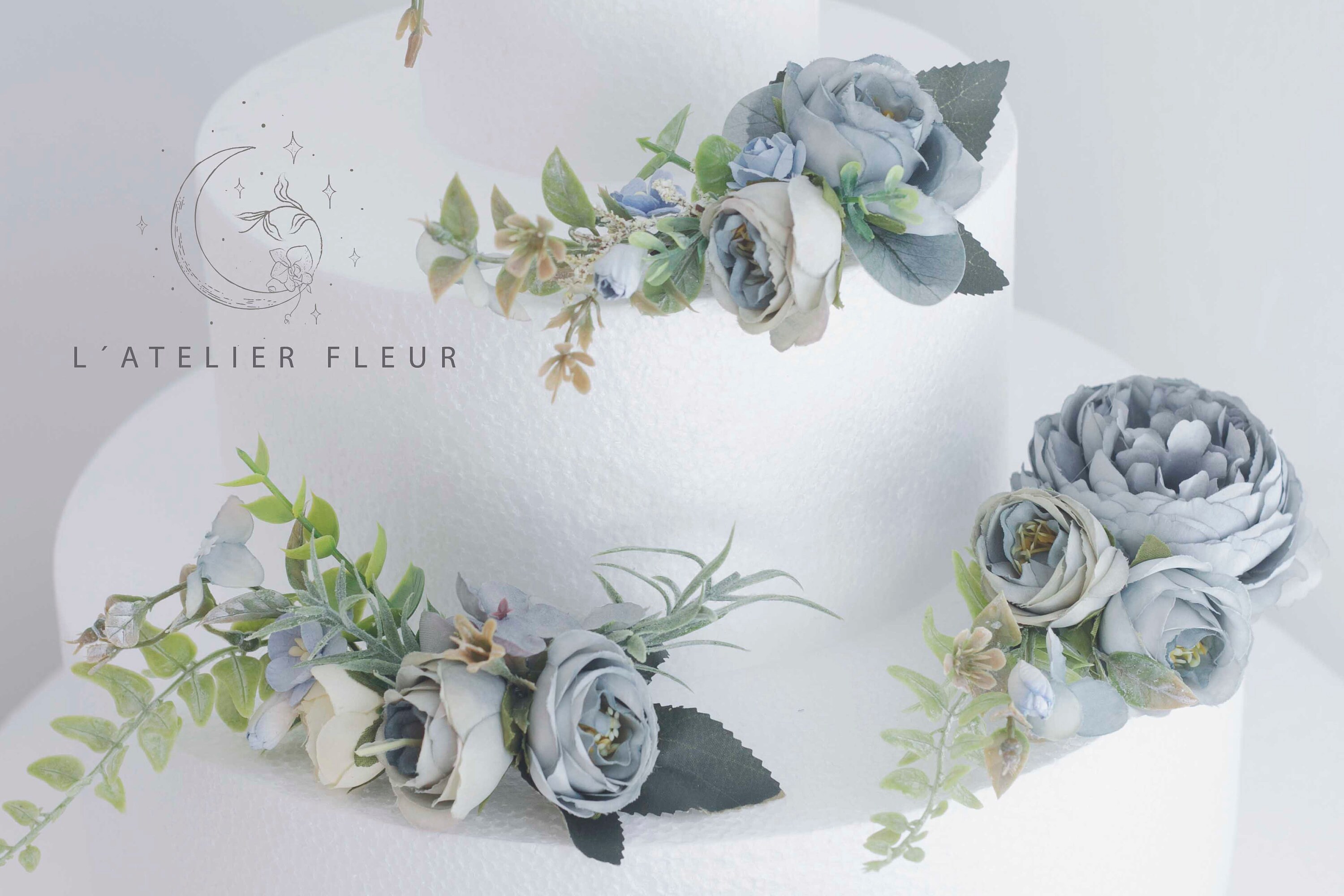 Flower Wedding Cake Topper Dusty Blue Flower Cake Topper - Etsy UK