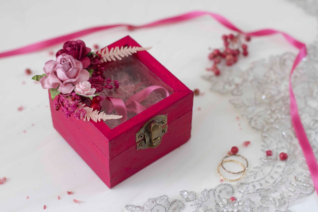 Custom Hot Pink Floral Ring Box: Wedding Proposal Keepsake - Etsy