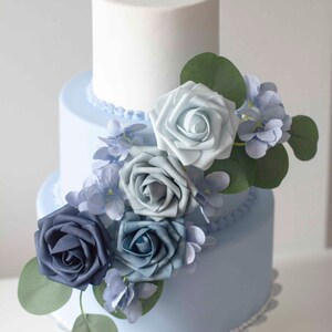 Dusty Blue Flower Cake Topper: Romantic Wedding Cake Decoration - Etsy