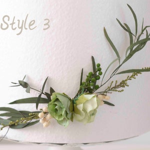 Water Green & Ivory Floral Wedding Cake Topper: Customizable ...
